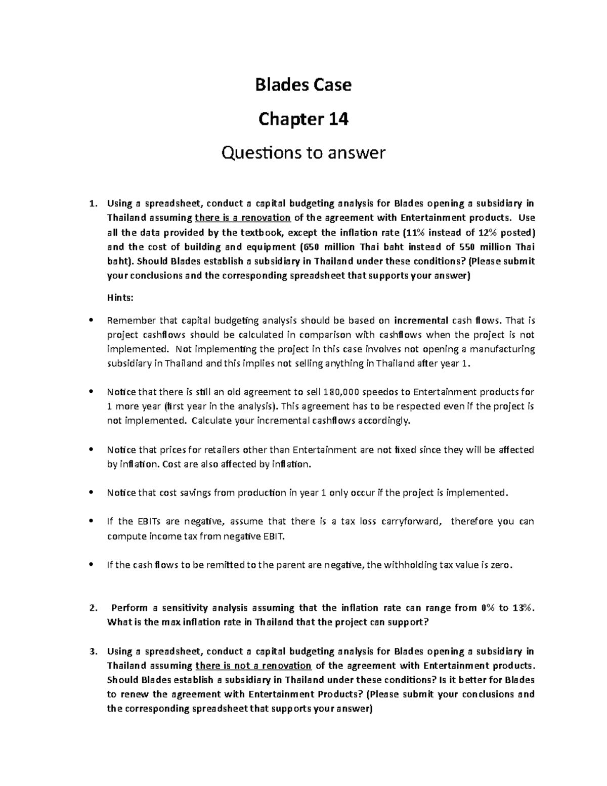 Blades chapter 14 questions and hints - Blades Case Chapter 14 ...