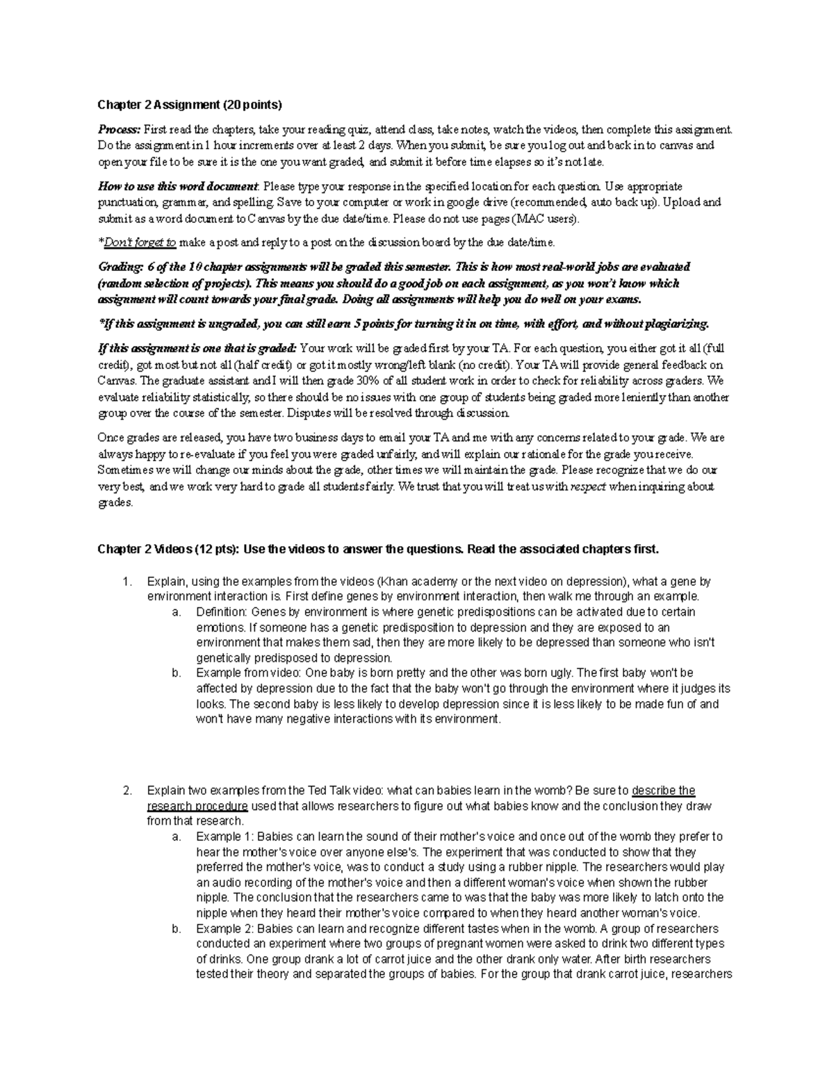 Chapter 2 Assignment - Robyn Kondrad - Chapter 2 Assignment (20 points) Process: First read the ...