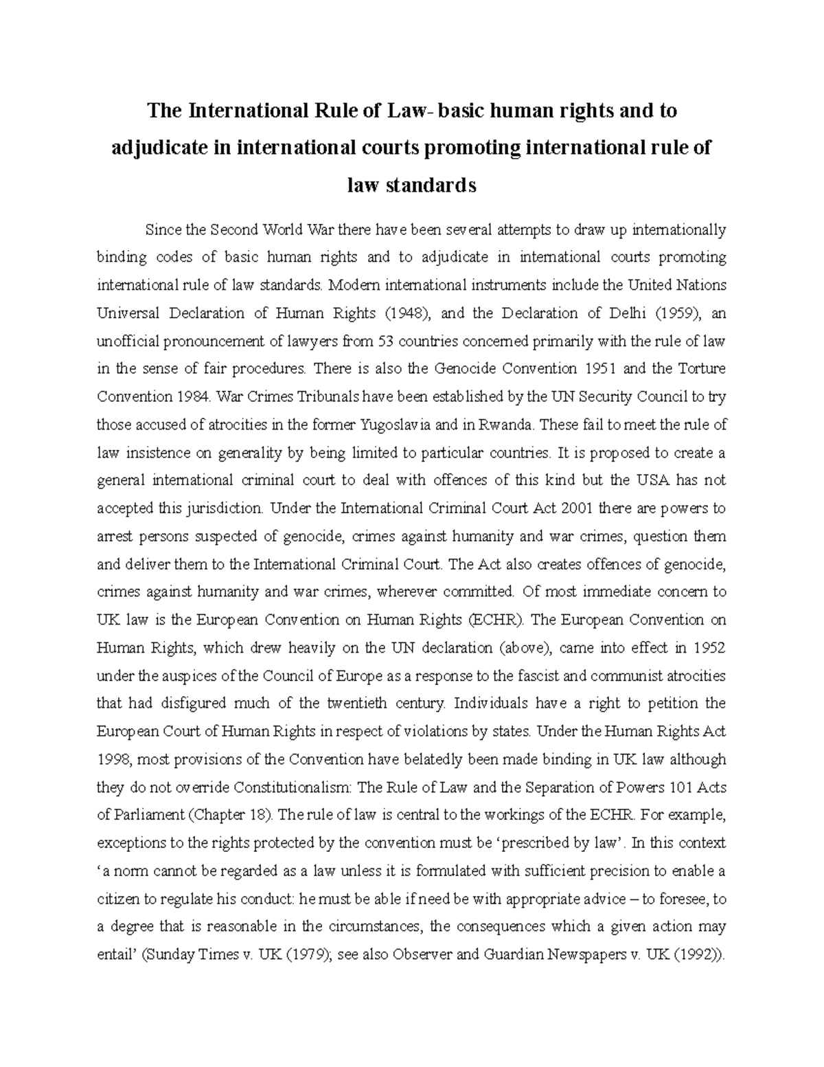 The International Rule of Law - Modern international instruments ...