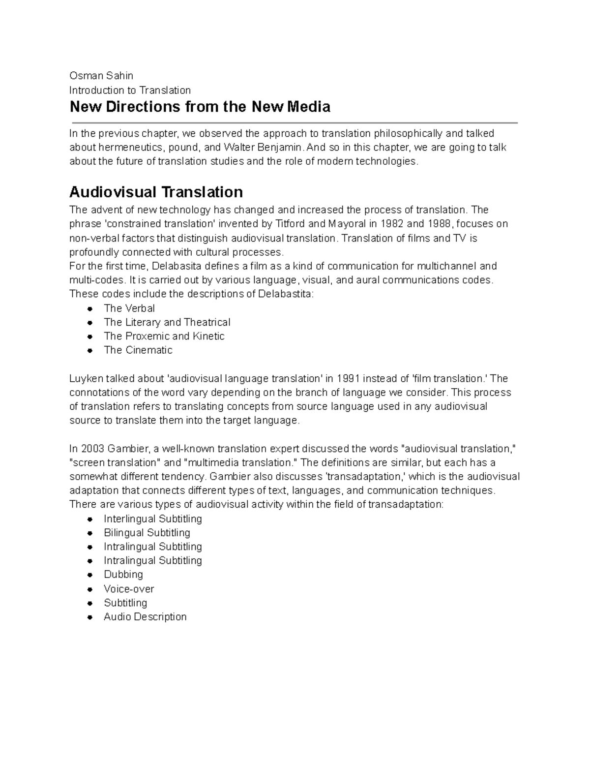 New Directions from the New Media - Translation and Interpreting - Studocu