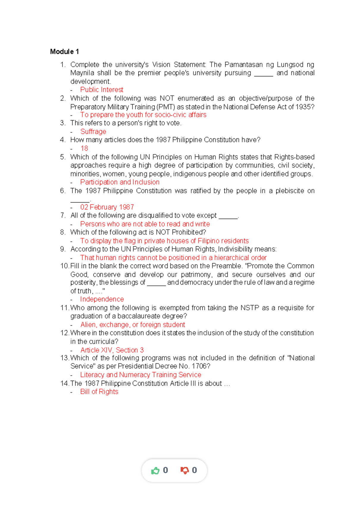 Compilation-of-quizzes-final compress - Module 1 Complete the university's Vision Statement: The ...