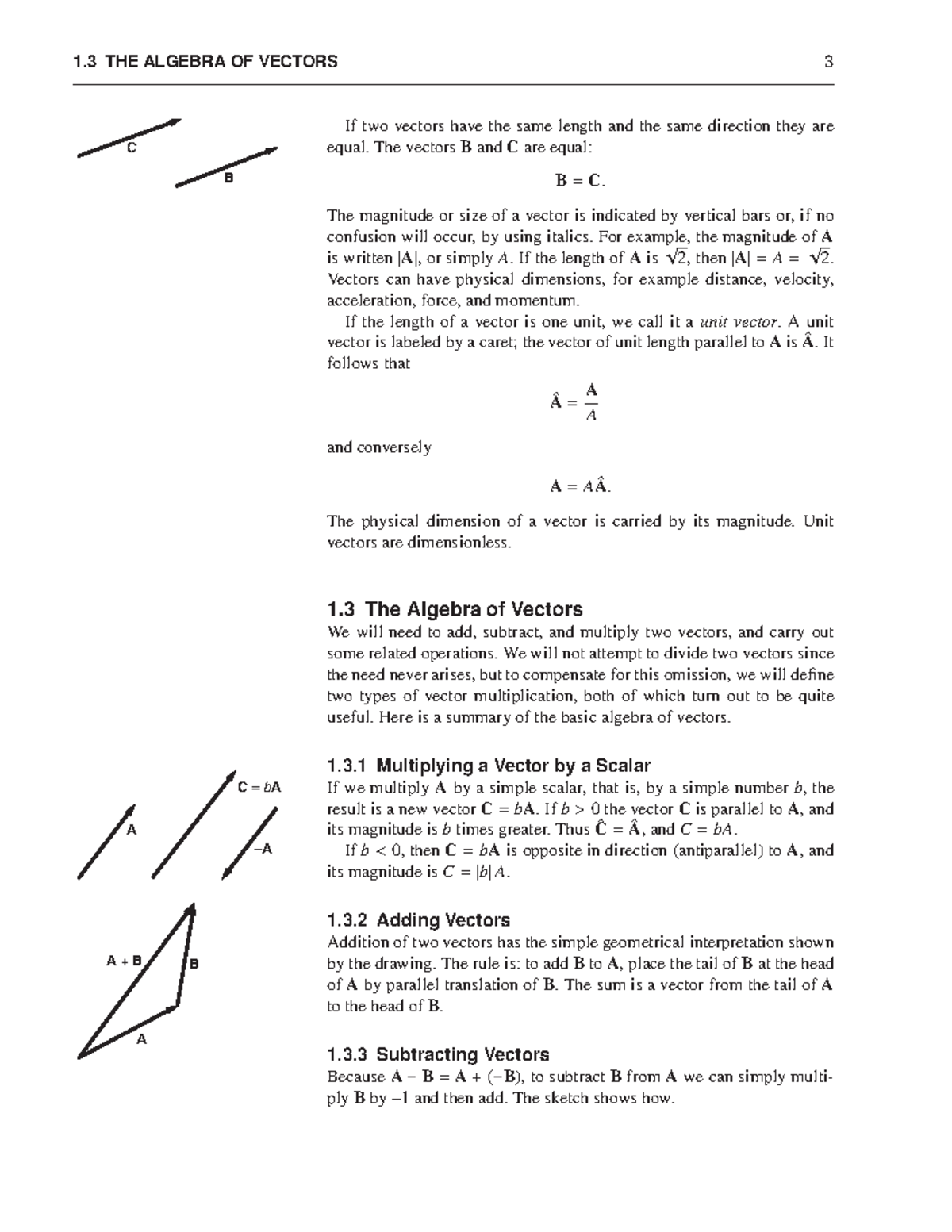 34444 - Study material - 1 THE ALGEBRA OF VECTORS 3 If two vectors have ...