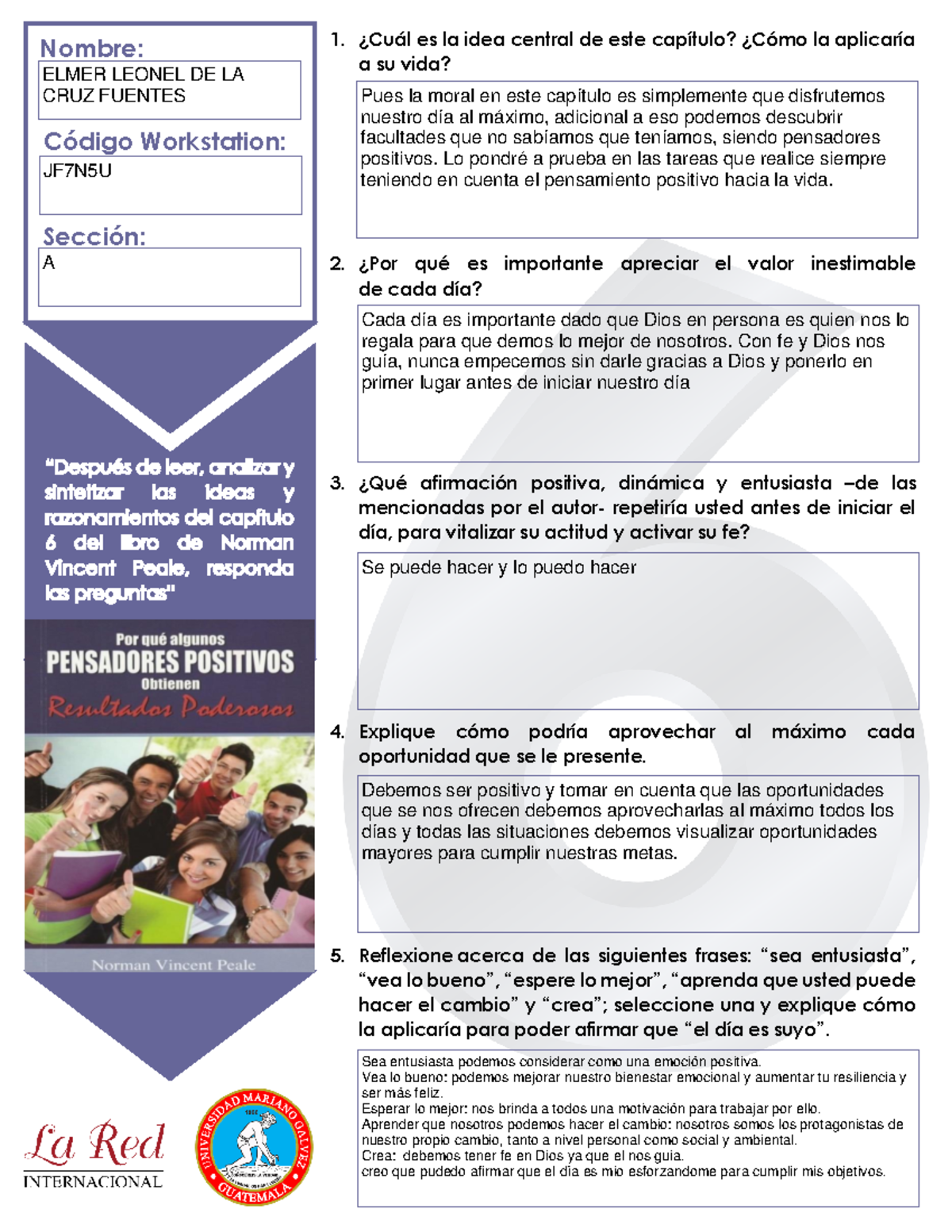 El dìa es suyo: aprovechelo capitulo 6 - ¿Cuál es la idea central de este capítulo? ¿Cómo la ...