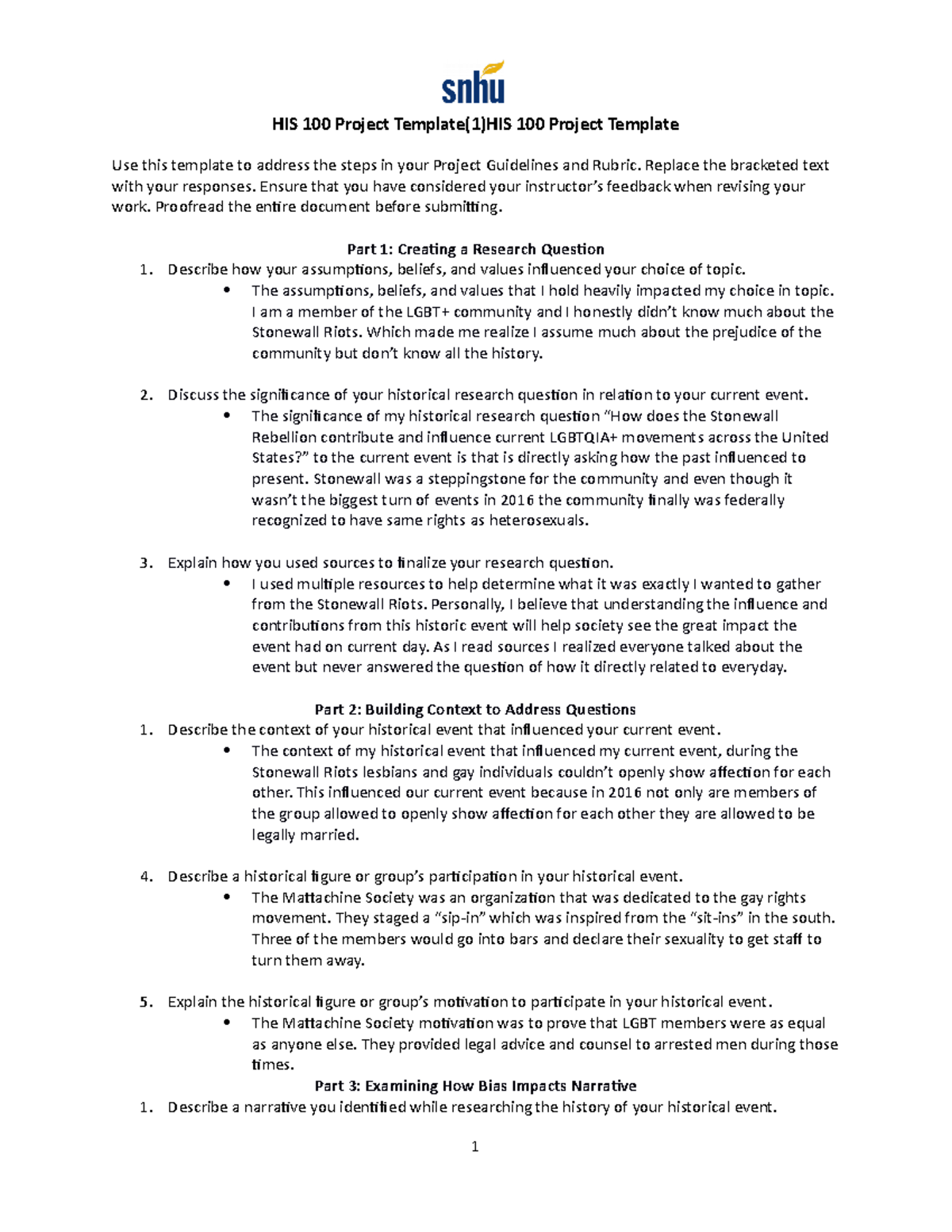 HIS 100 Project Template - HIS 100 Project Template(1)HIS 100 Project Template Use this template ...