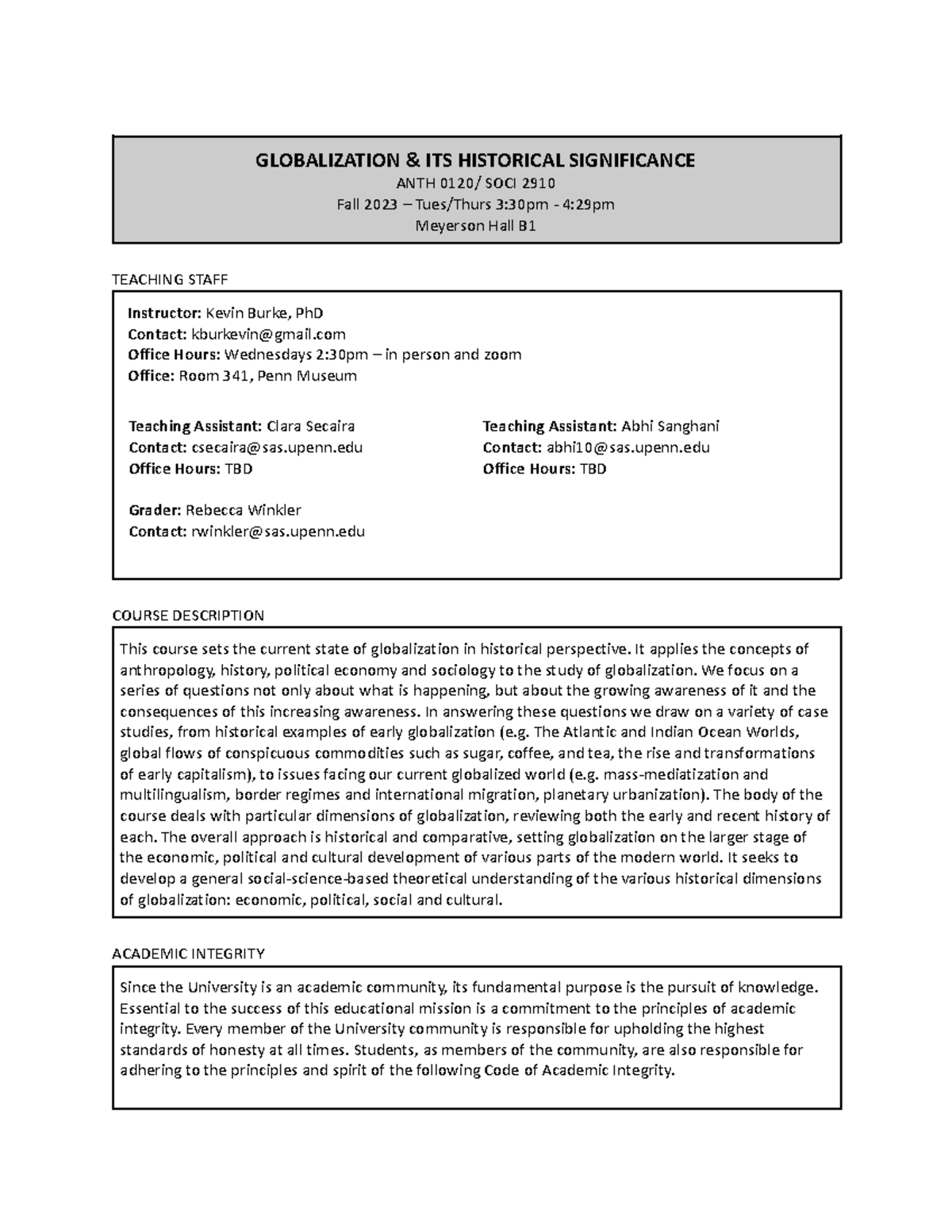 Globalization & Historical Significance Fall 2023 - GLOBALIZATION & ITS ...