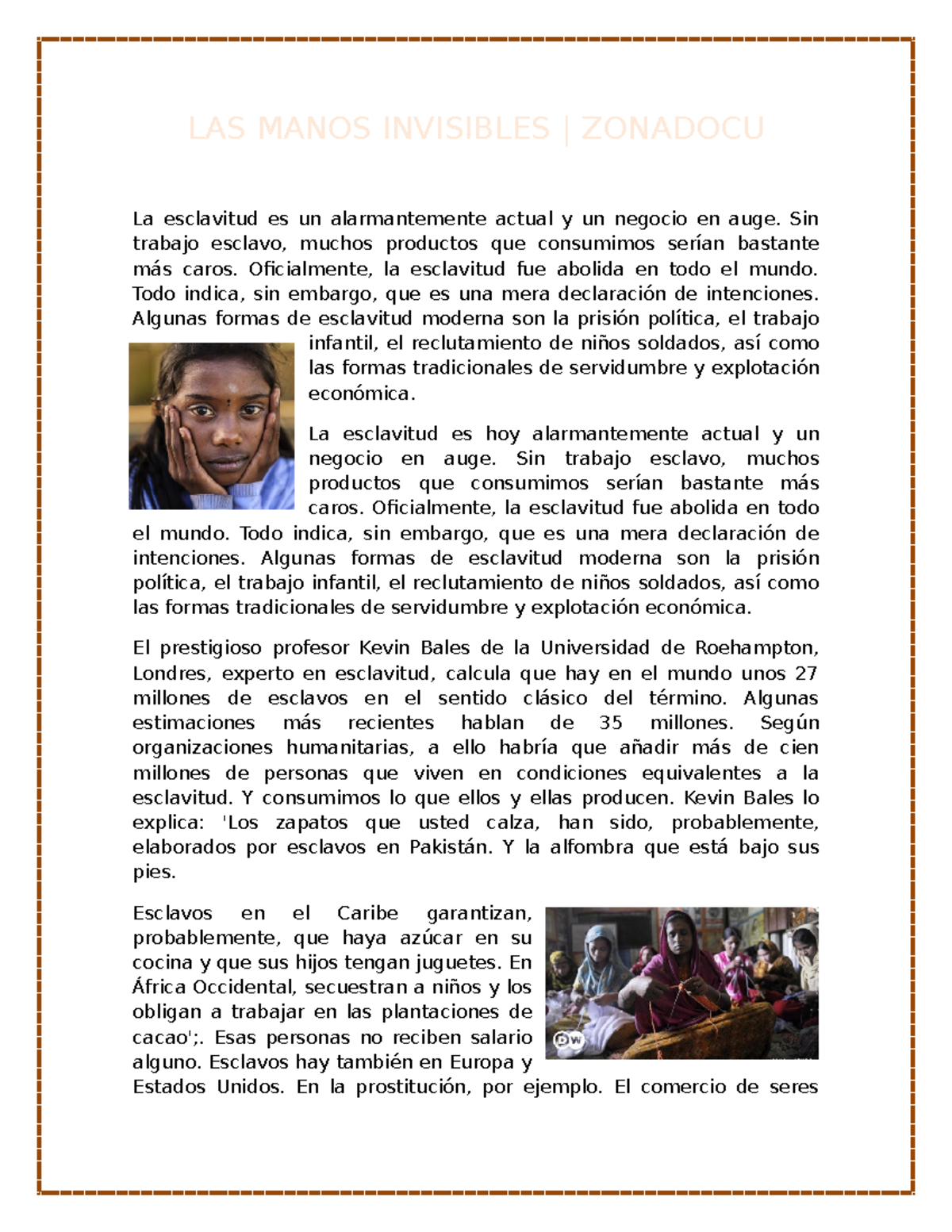 LAS MANOS INVISIBLES | ZONADOCU - LAS MANOS INVISIBLES | ZONADOCU La ...
