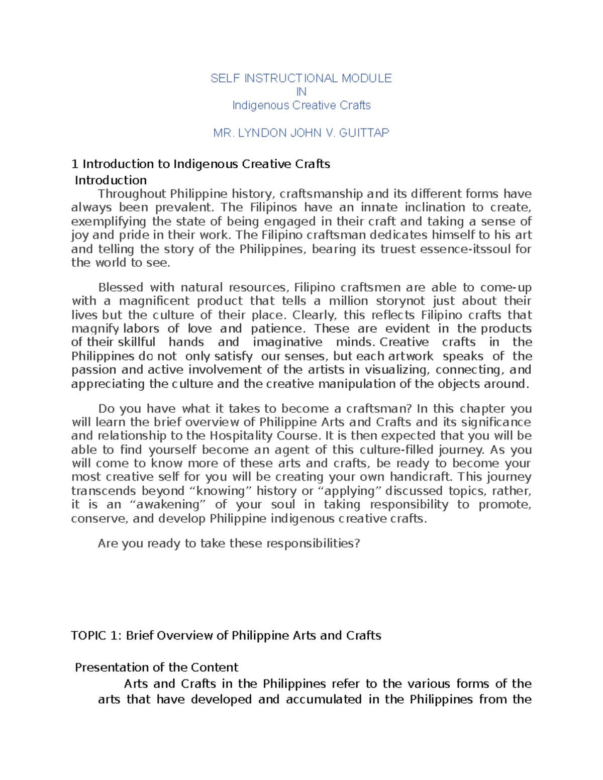 IV.-GE-ELEC-13-Southern-Tagalog-and-Bicol-Region - SELF INSTRUCTIONAL ...