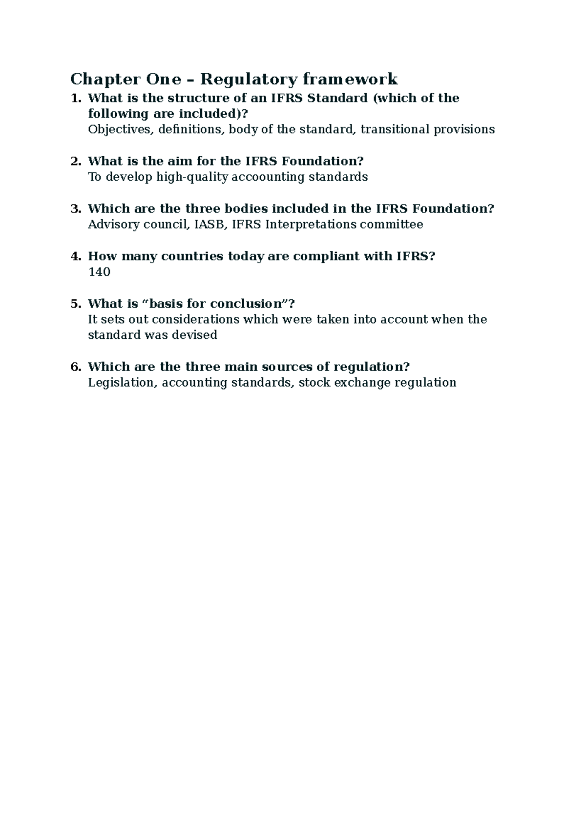 Svar Moodle - Chapter One – Regulatory framework What is the structure ...