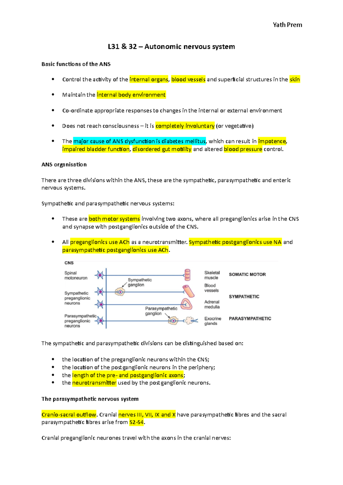 L31 L32 – Autonomic nervous system - L31 & 32 – Autonomic nervous ...