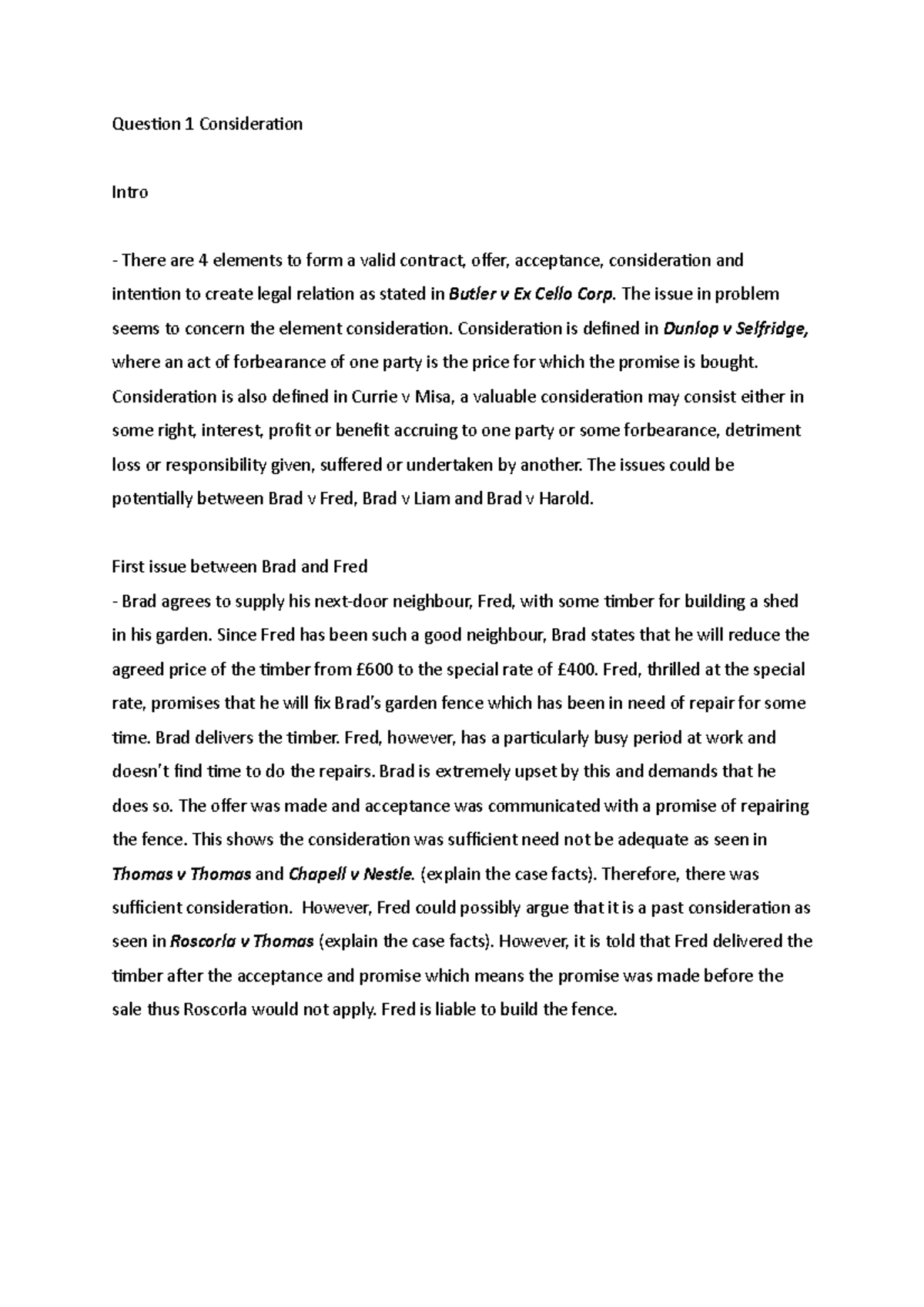 Question 1 Consideration - Question 1 Consideration Intro There are 4 ...