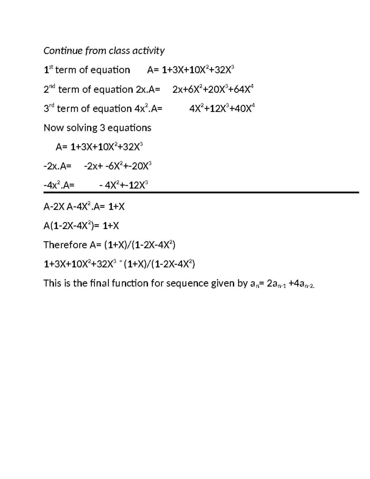 MFCS class online note - Continue from class activity 1 st term of ...