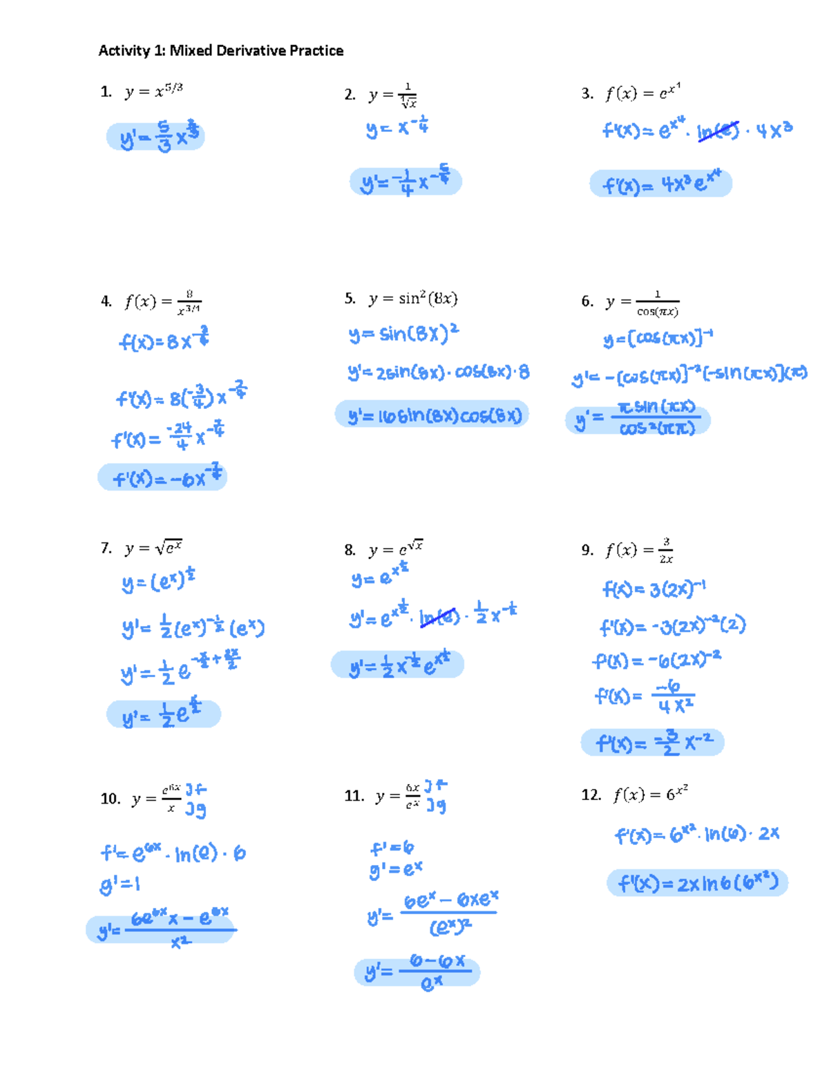Activity 1 - instructor Leslie Rodriguez - Activity 1: Mixed Derivative ...