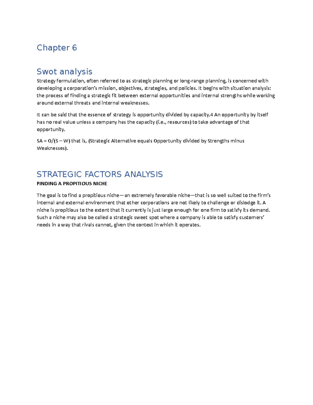 429086538-Chapter-6 - QTCL - Chapter 6 Swot analysis Strategy ...