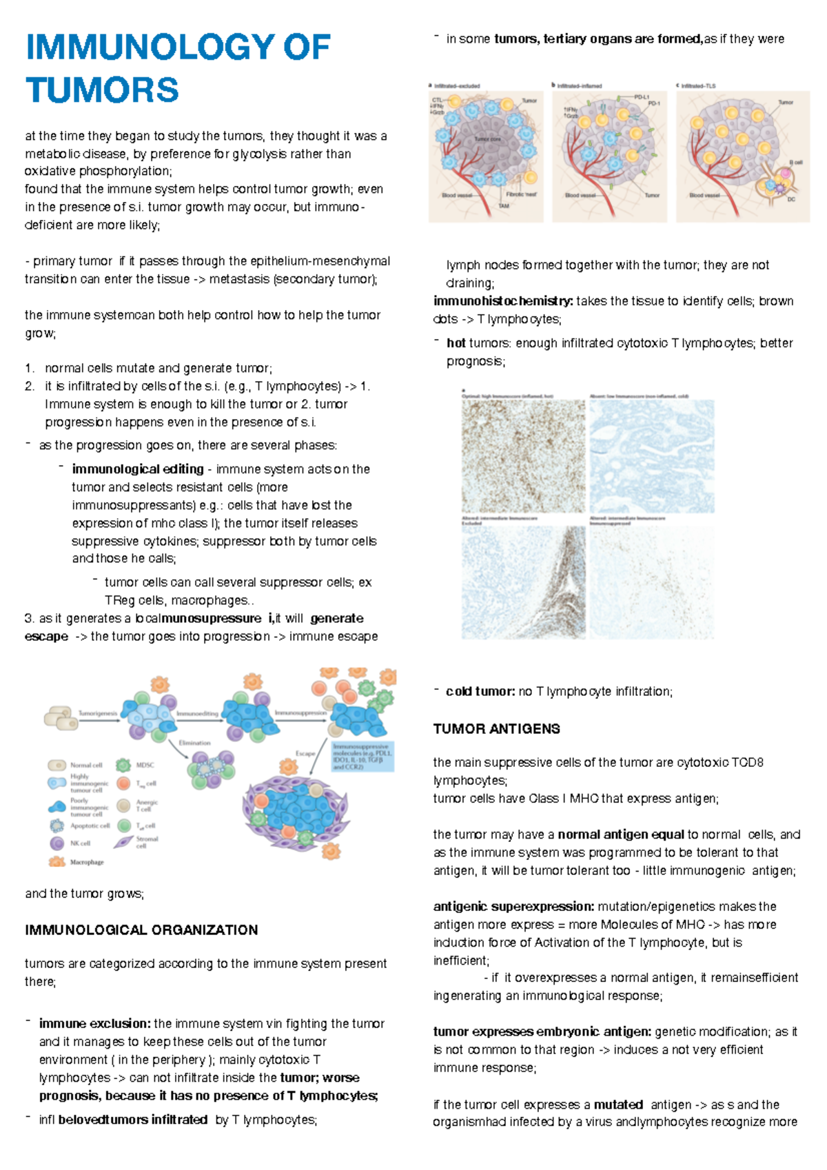 Immunology OF - IMMUNOLOGY OF TUMORS at the time they began to study ...