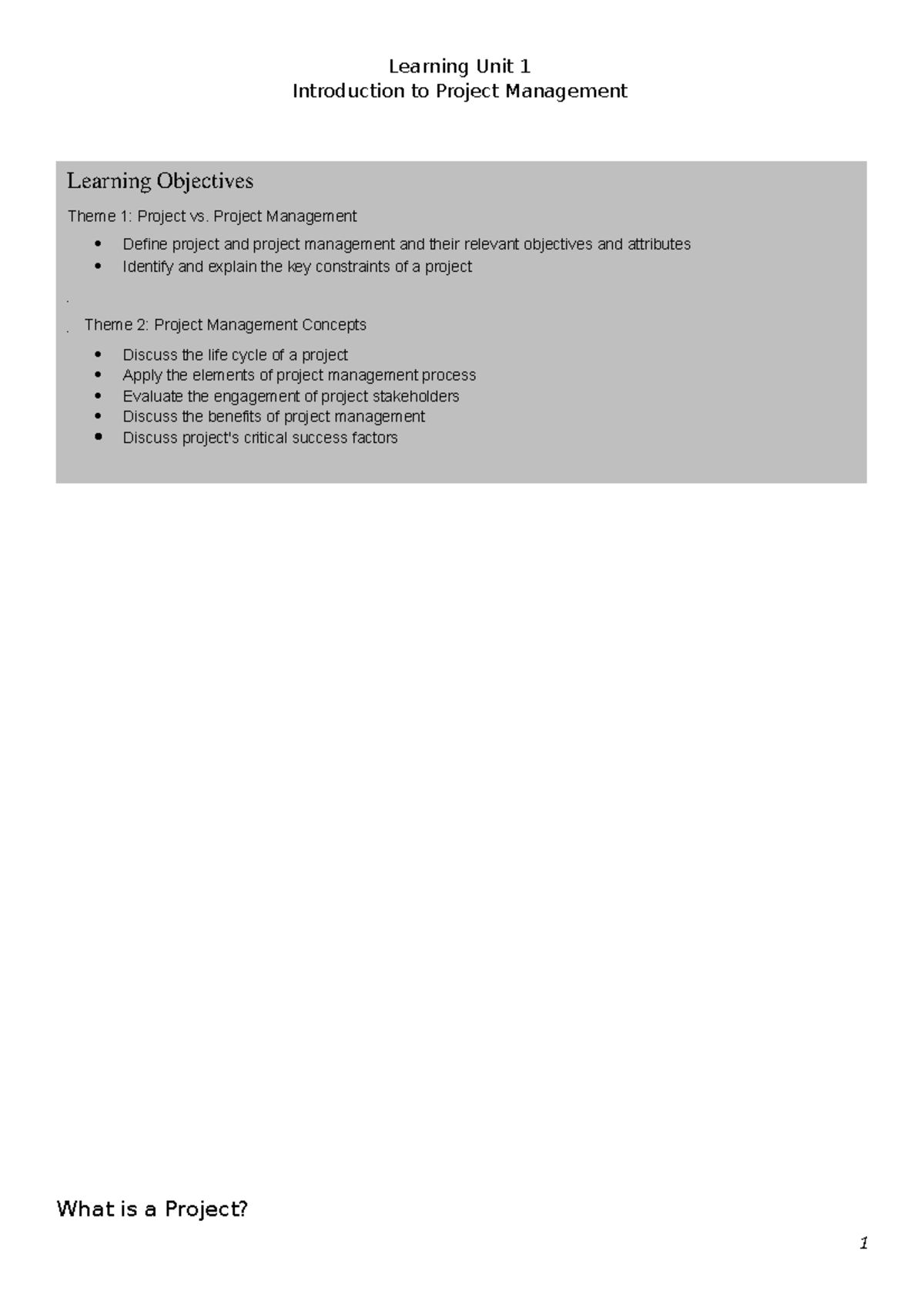 Learning Unit 1 Warning Tt More Functions Defined Than Expected Learning Unit 1 Introduction