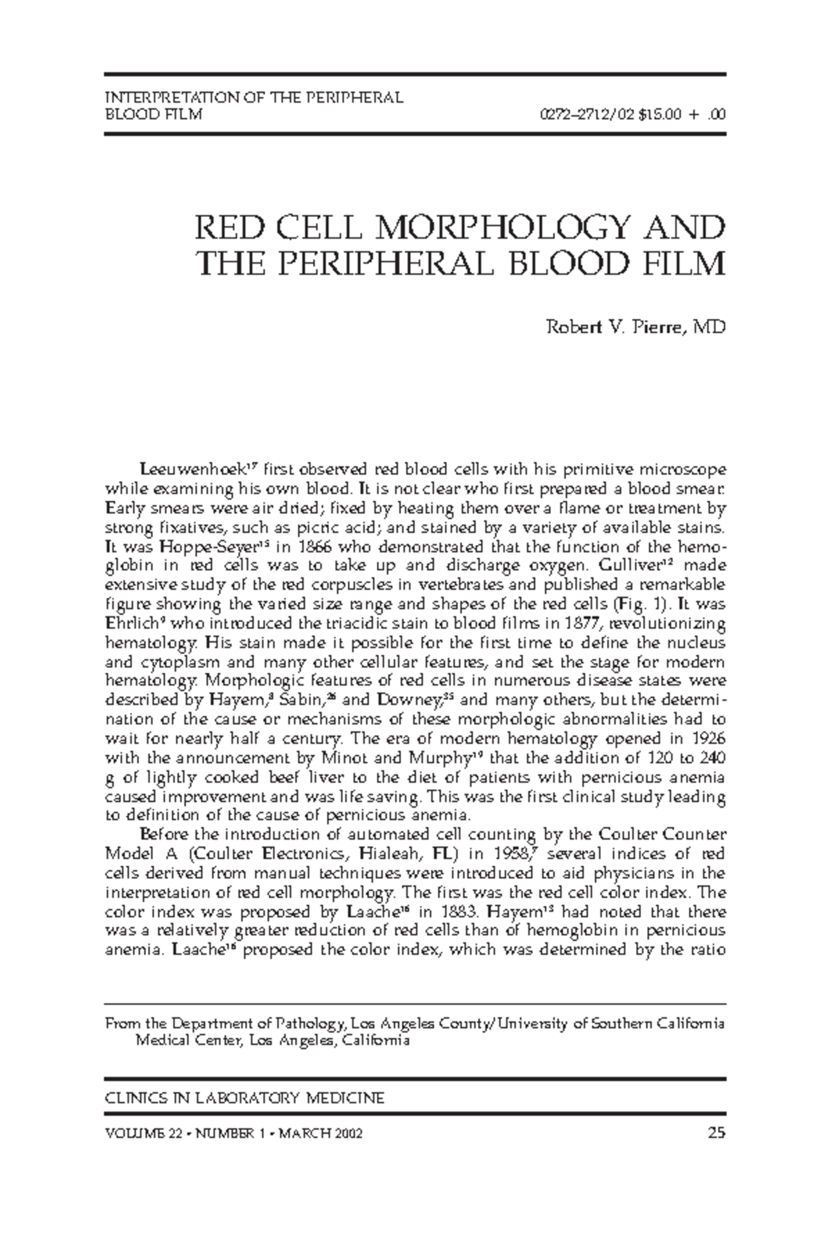 Rbc - Physiology - INTERPRETATION OF THE PERIPHERAL BLOOD FILM 0272 ...