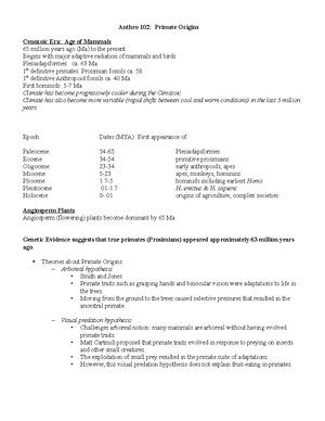 Anth 102 Notebook - These are the notes I've written throughout the ...