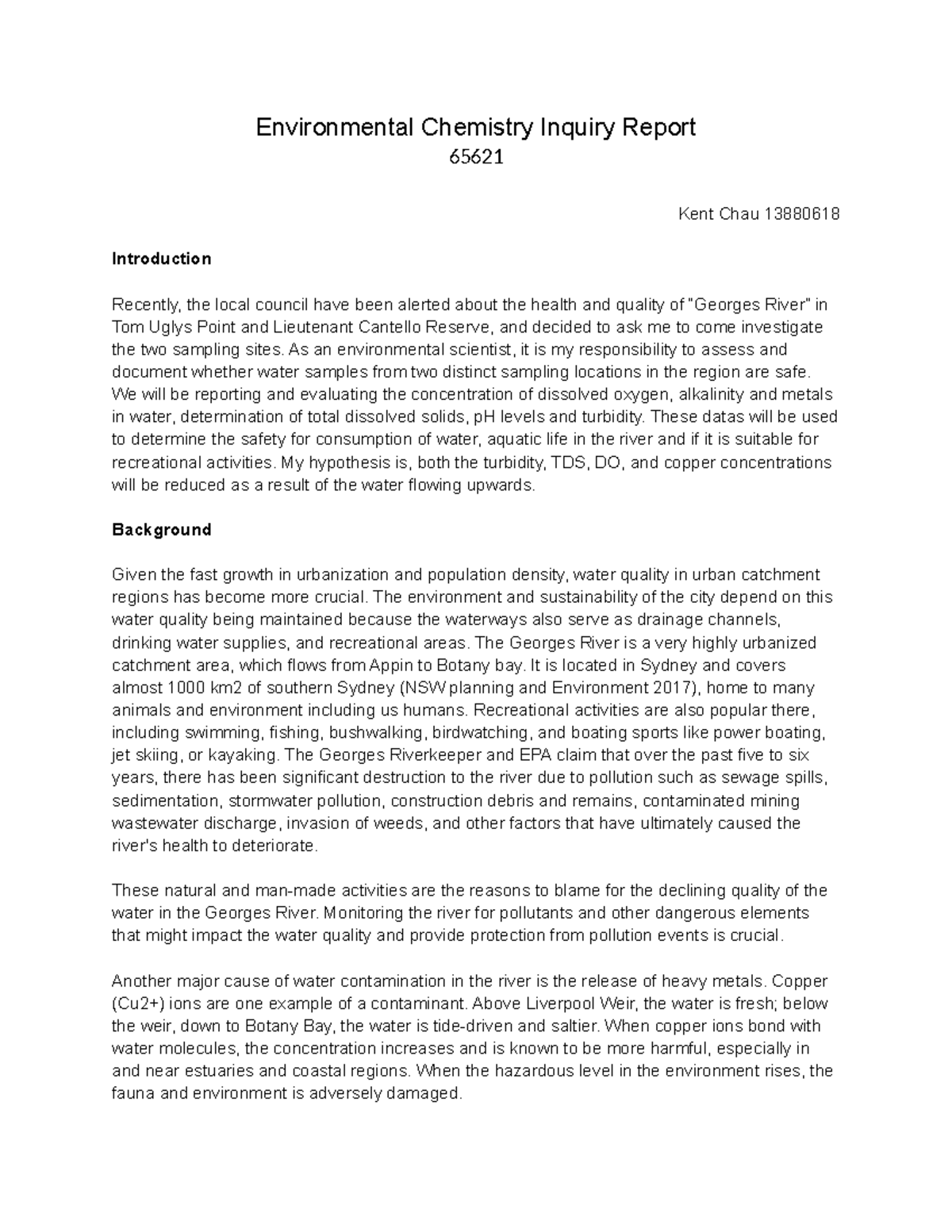 65621 - Inquiry Report 13880618 - Environmental Chemistry Inquiry ...