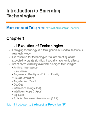Emerging 4 - Lecture notes 5 - Emerging Technologies Chapter 4 More ...