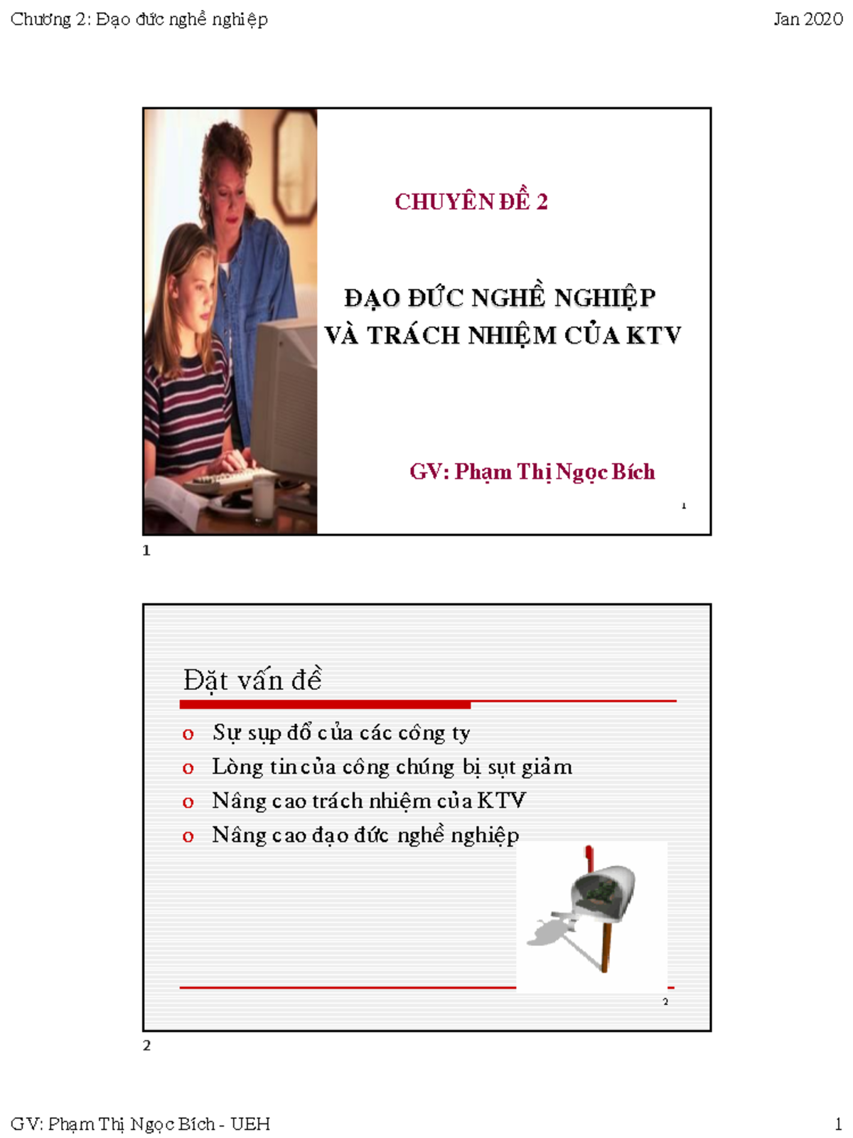 C2 DDNN - Đạo đức nghề nghiệp - 1 ÑAÏO ÑÖÙC NGHEÀ NGHIEÄP VAØ TRAÙCH ...