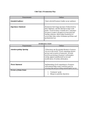 C464 Task 1 - Task 1 - C464 - WGU - Studocu