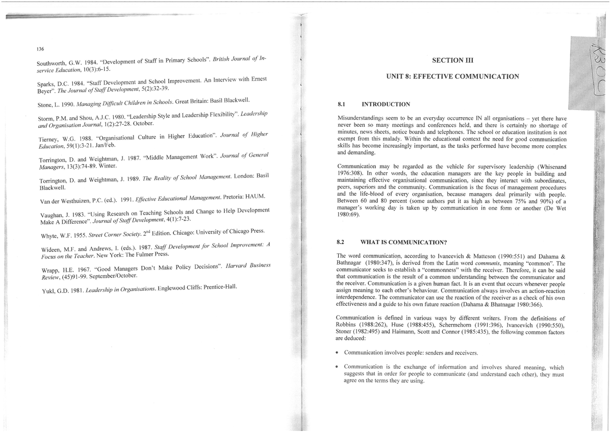 Communication Reader - Lecturer notes - EDC11ES - Studocu