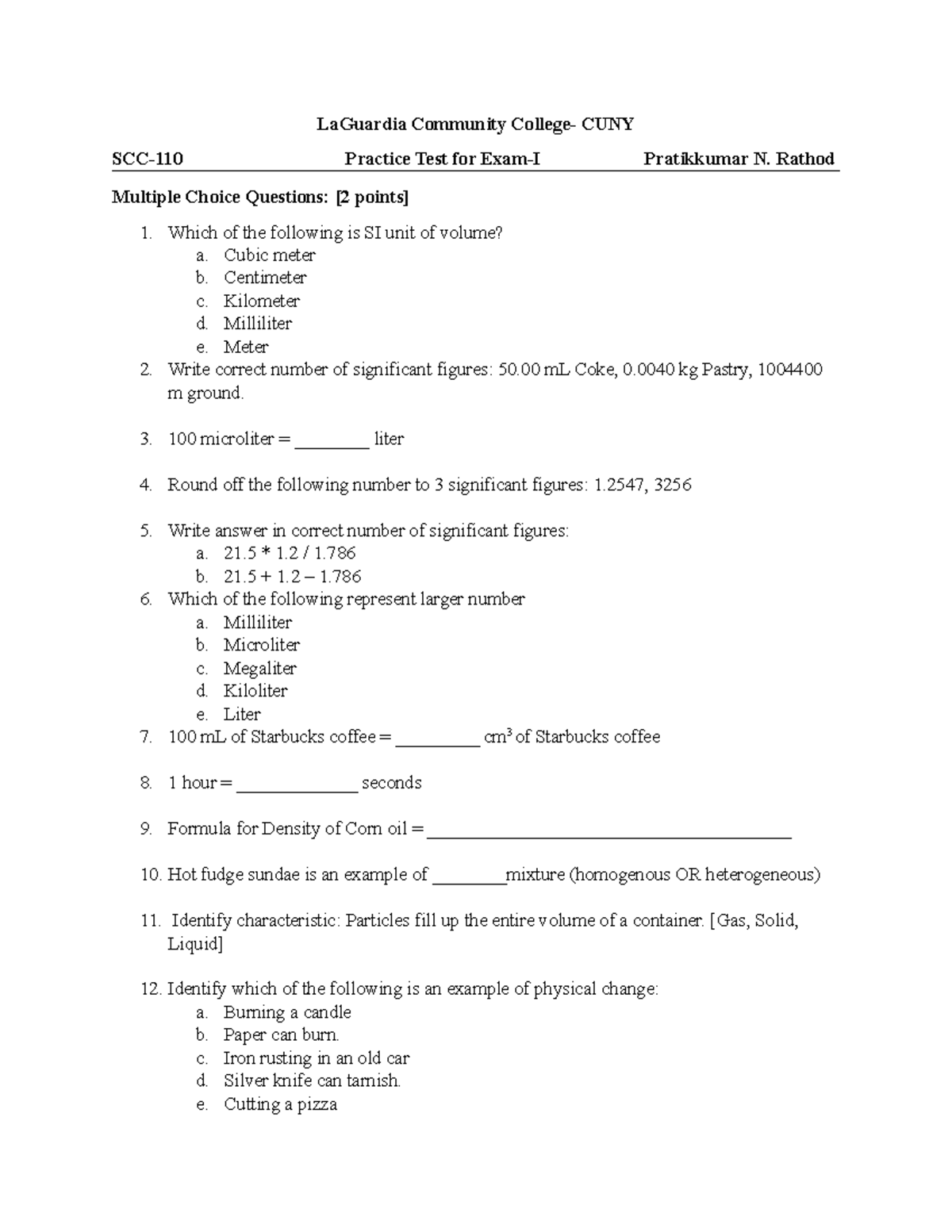 Practice Exam-1-SCC110- Fall - LaGuardia Community College- CUNY SCC ...