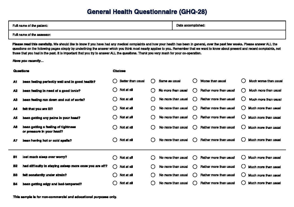 General-health-questionnaire-ghq-12 - General Health Questionnaire (GHQ ...