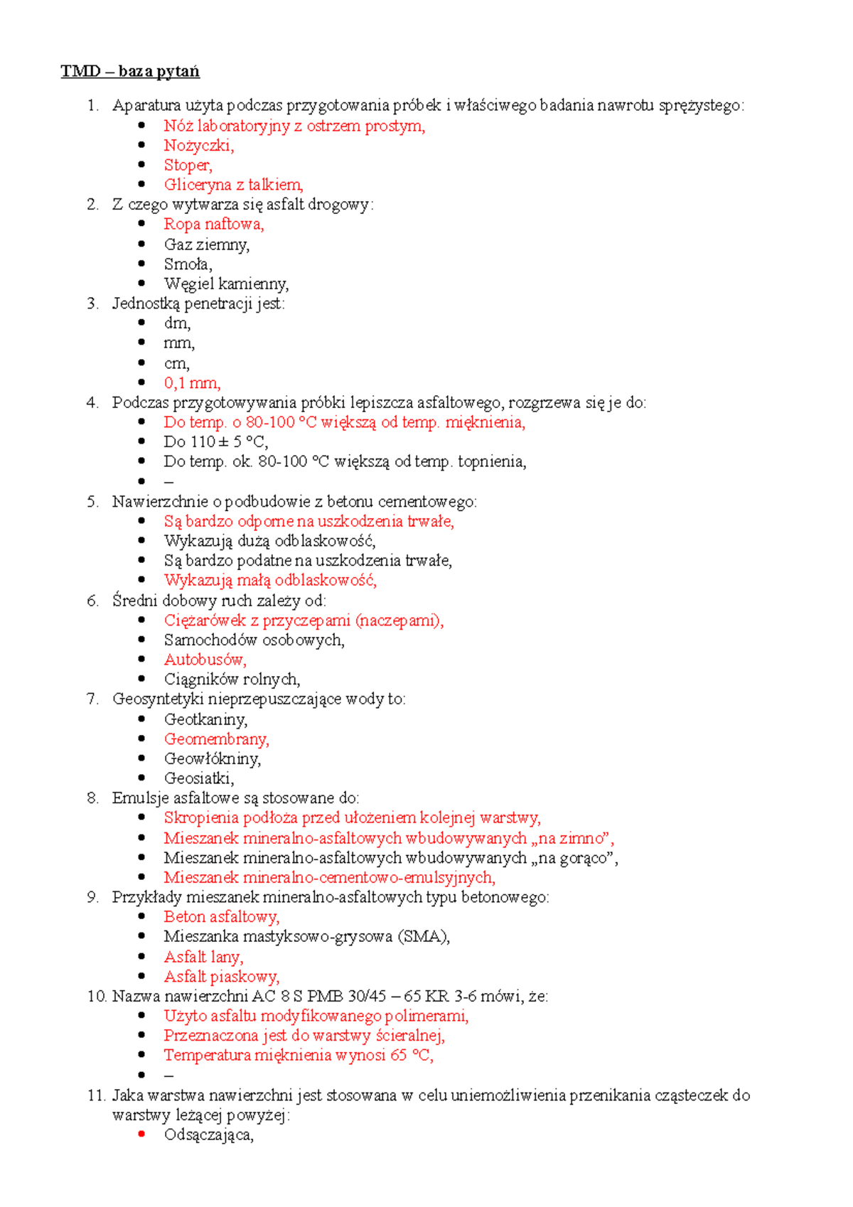TMD-baza-pytań-1 - Baza pytań - TMD – baza pytań Aparatura użyta ...