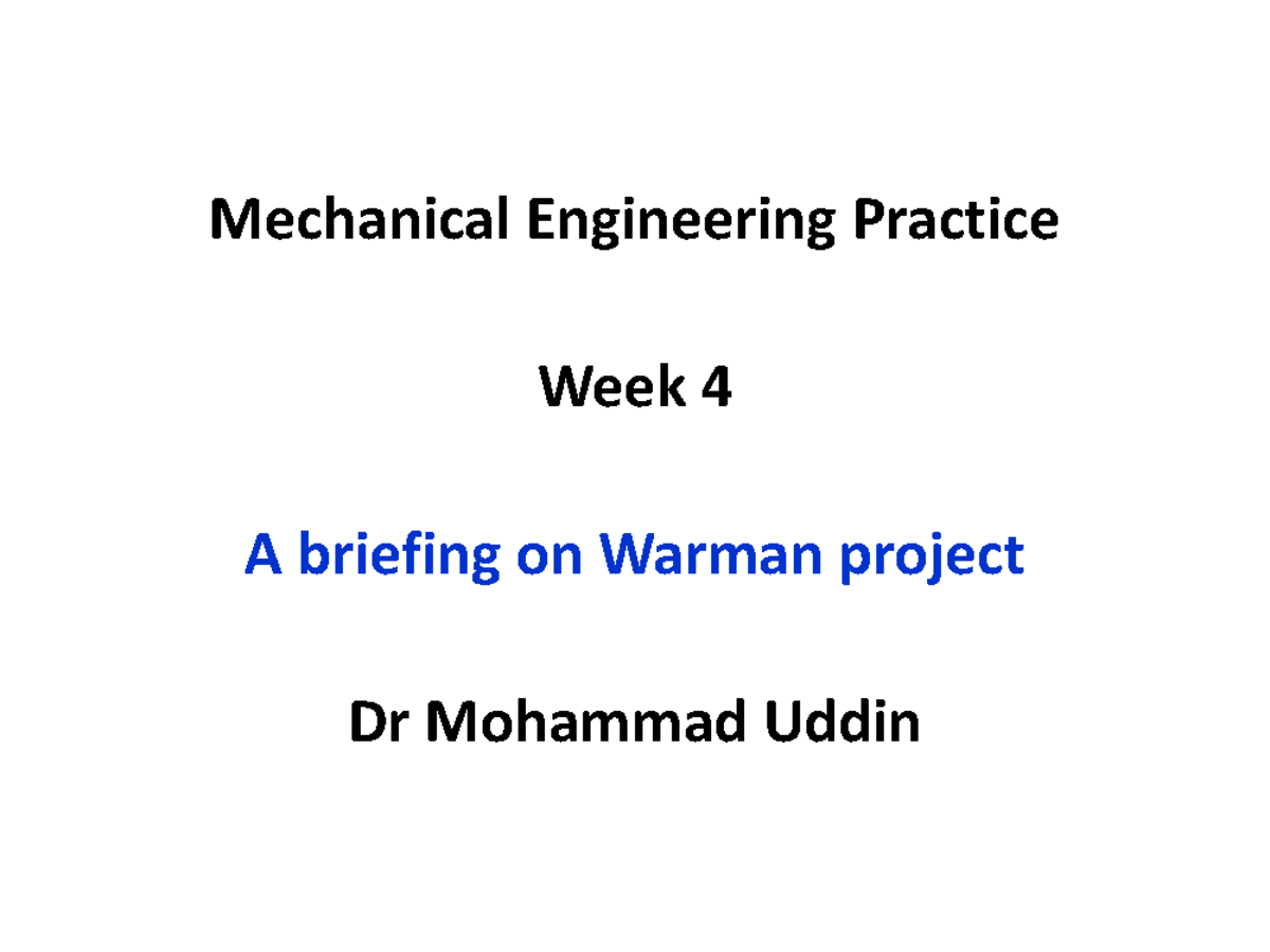 Lecture notes, lecture 7 - Brainstorming your ideas - Mechanical ...