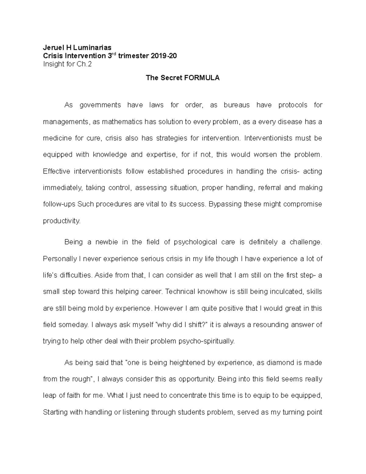 Insights for Ch - ehjf - Jeruel H Luminarias Crisis Intervention 3rd ...