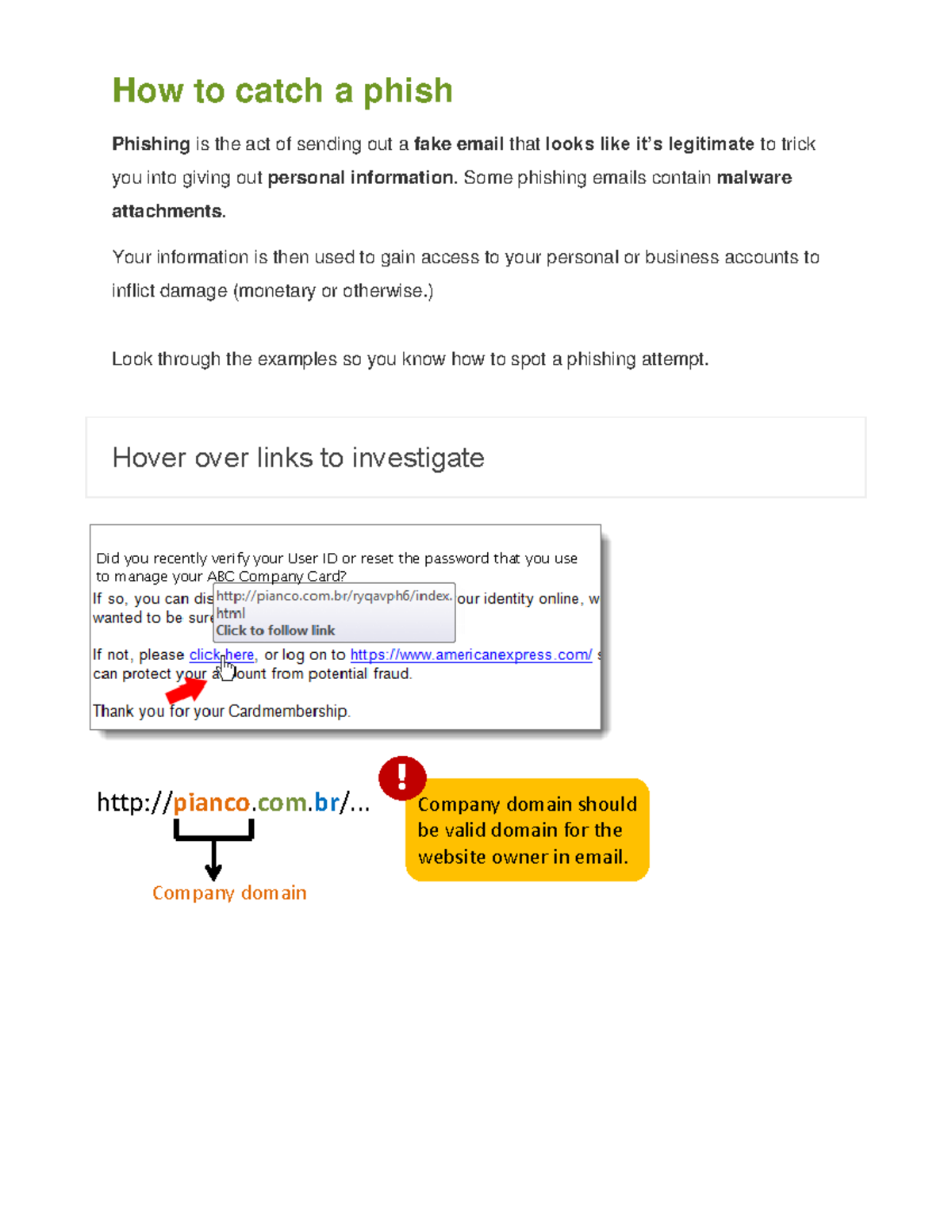 How to Identify a Phish - How to catch a phish Phishing is the act of ...