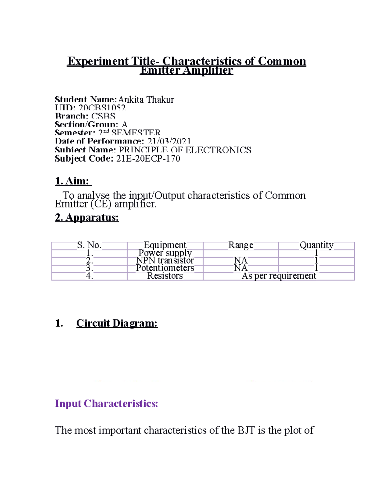 Experiment 1 - Write programs using a. Control structures in shell ...
