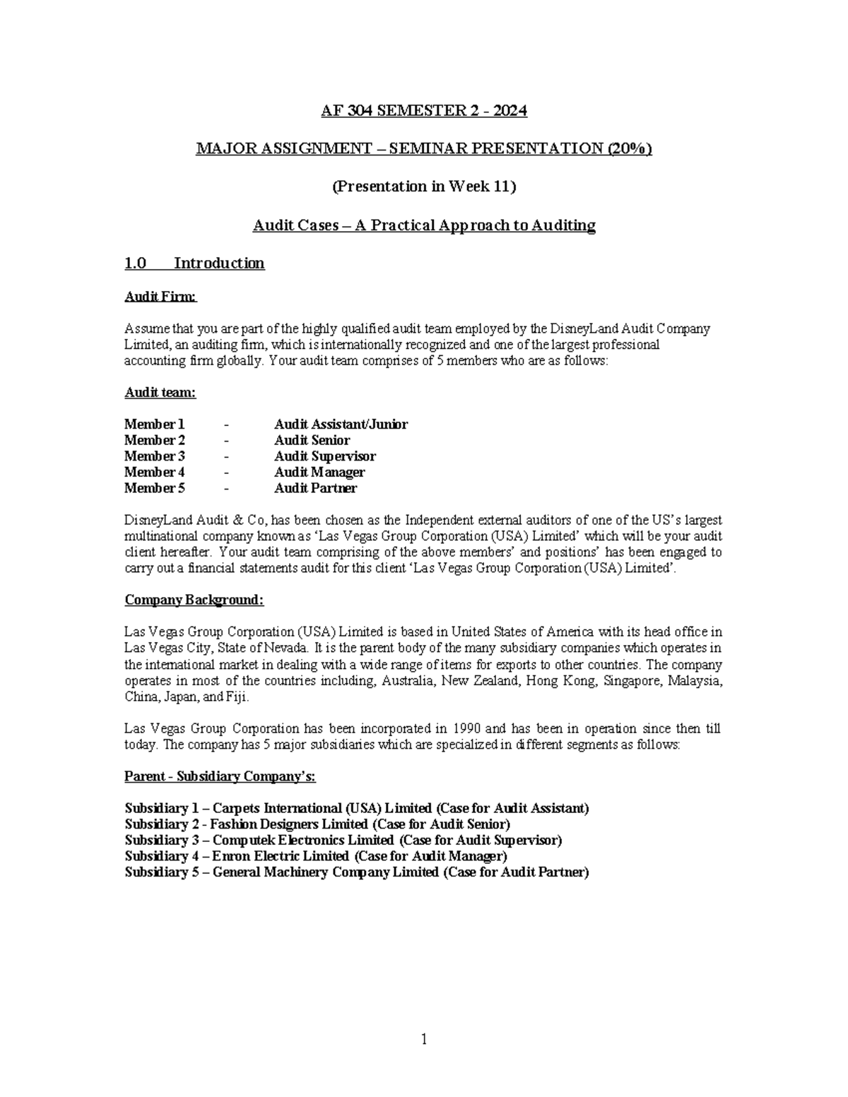 AF304 major assignment 2024-2 - AF 304 SEMESTER 2 - 2024 MAJOR ASSIGNMENT – SEMINAR PRESENTATION ...