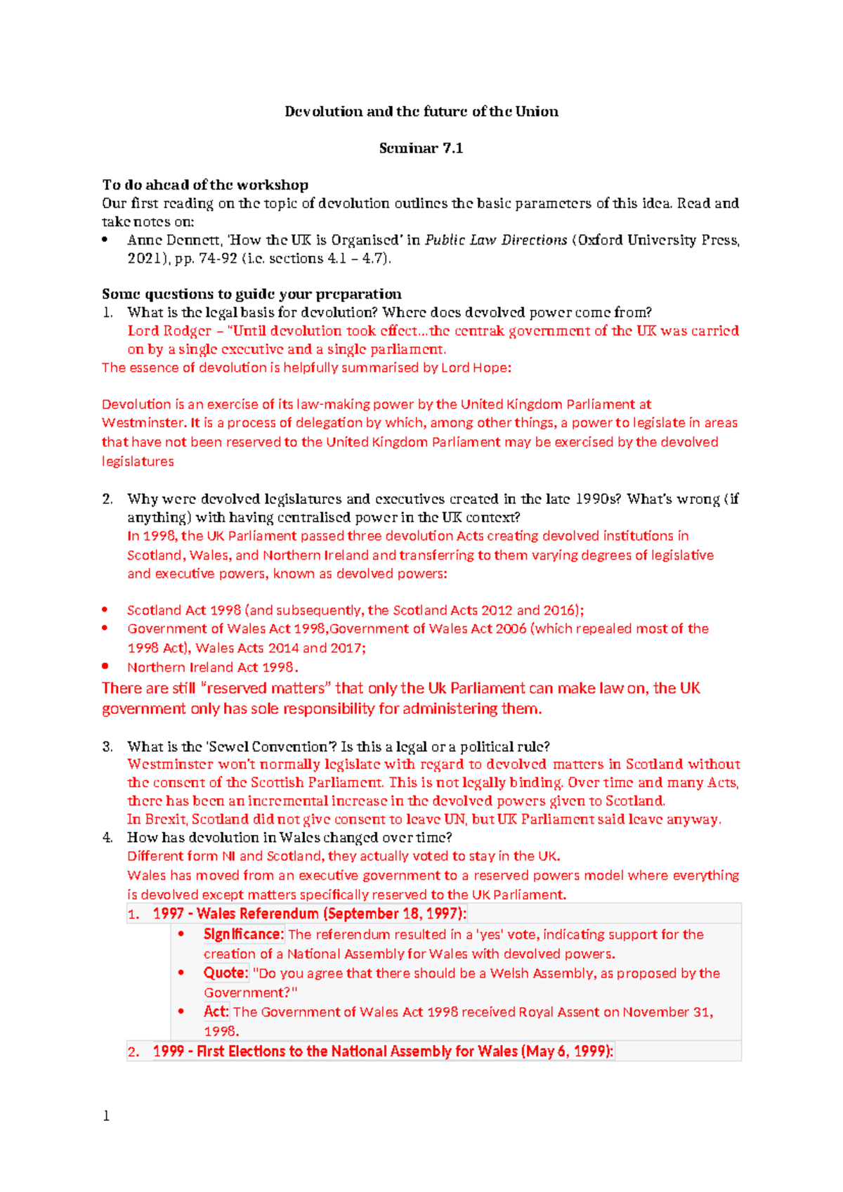 Seminar 7.1 (devo) - Devolution Notes - Devolution and the future of ...
