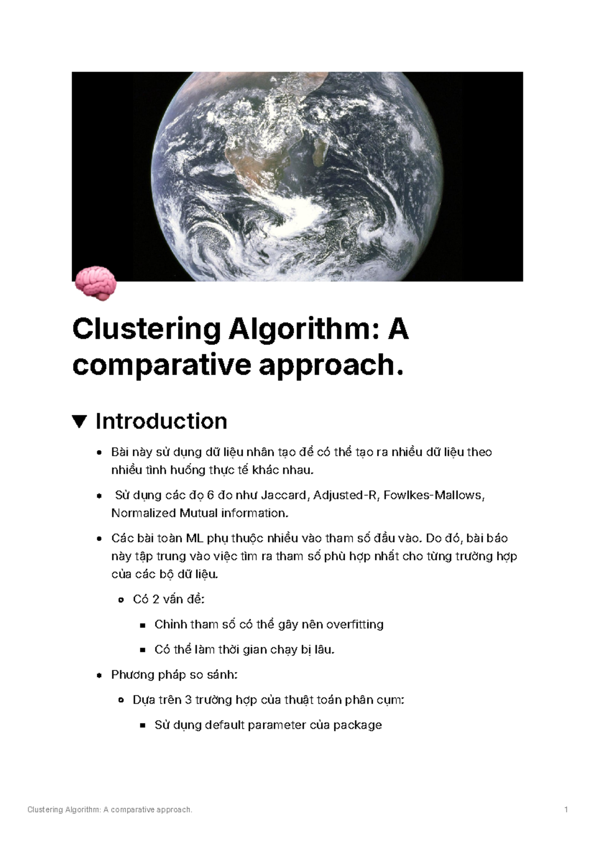 Clustering Algorithm A comparative approach - Introduction Bài này sử dụng dữ liệu nhân tạo để ...