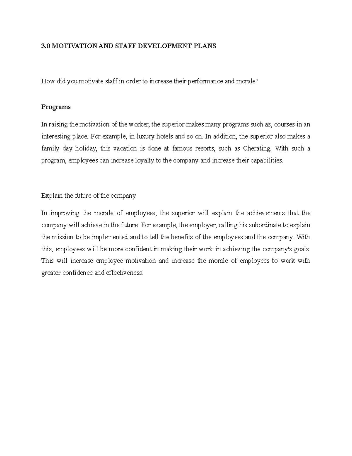 3.0 Motivation-WPS Office - 3 MOTIVATION AND STAFF DEVELOPMENT PLANS ...