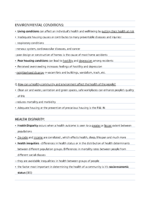 Community Education - PHTH 2350 - Studocu