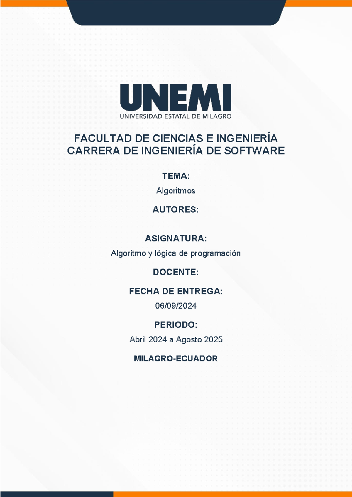 Caratula - ingenieria de software - FACULTAD DE CIENCIAS E INGENIERÍA ...