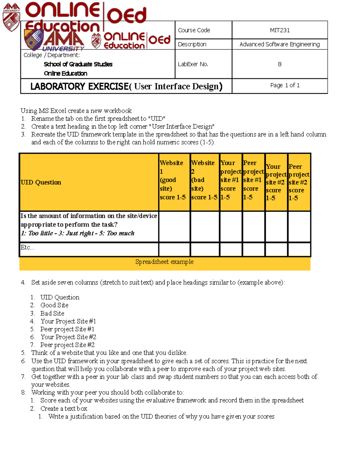 Abadpaulchristian -Laboratory Exercise 008 - Course Code MIT ...