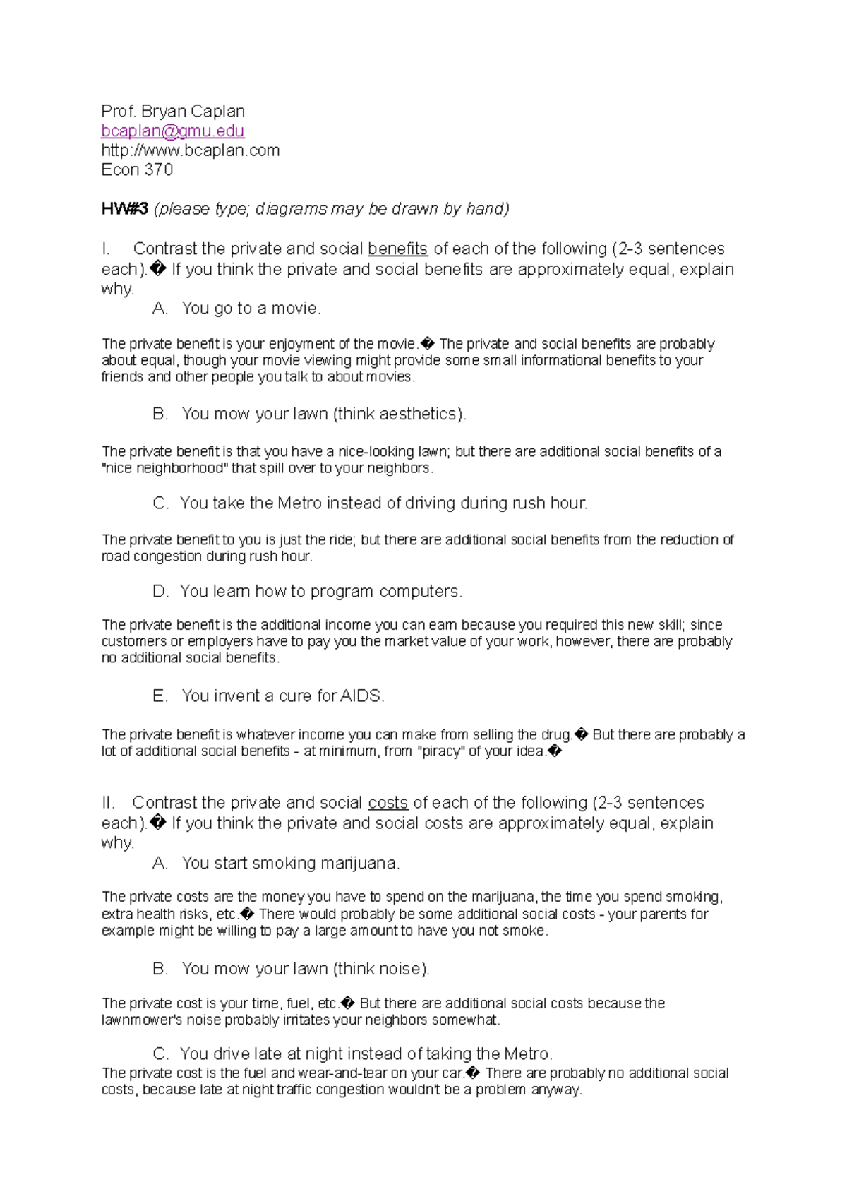 Homework 3 Answers - Prof. Bryan Caplan bcaplan@gmu bcaplan Econ 370 HW ...