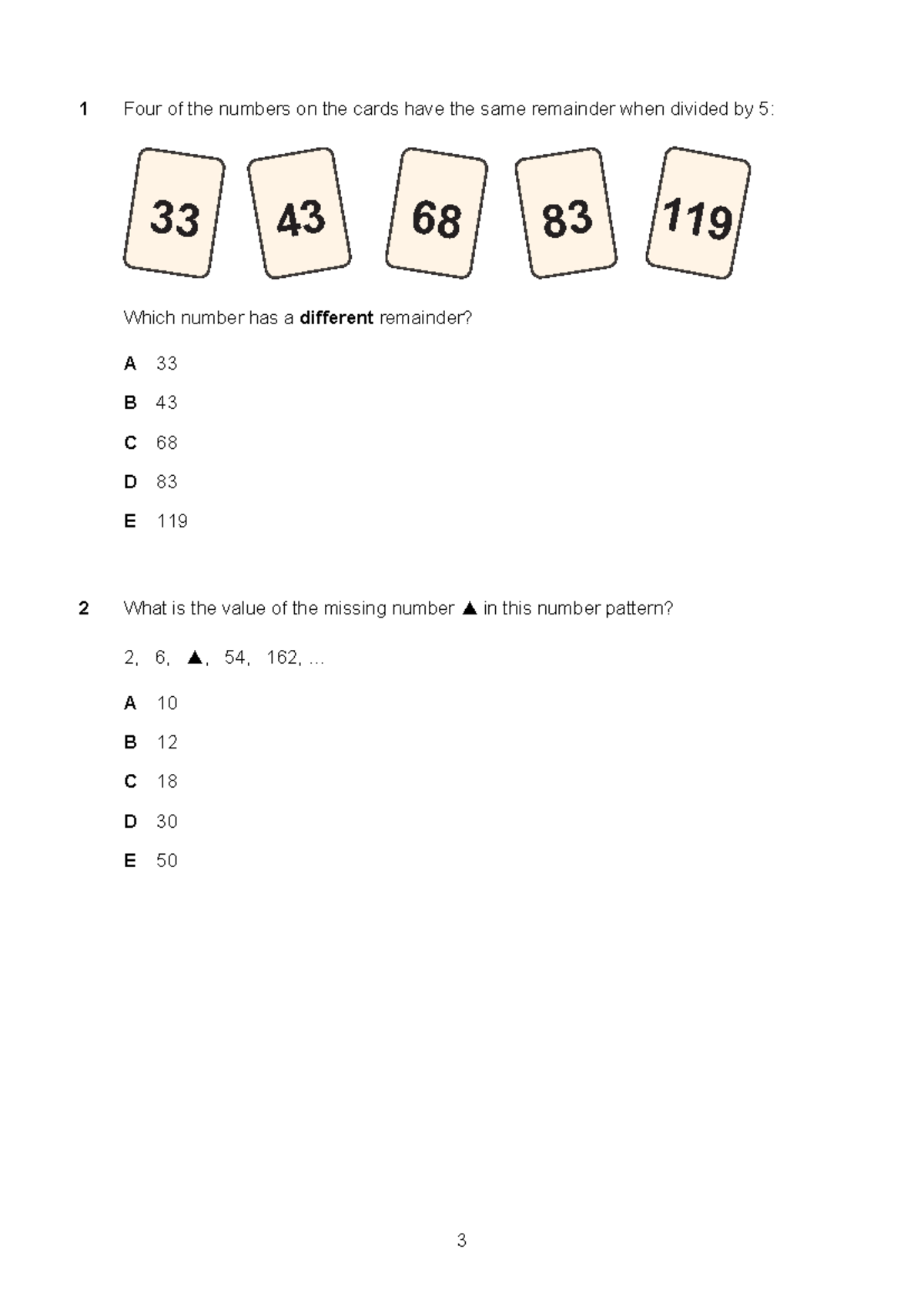 Math 2 - Useful worksheets with questions about selective Math Skills ...