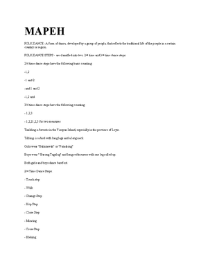 Mapeh Reviewer for G10 - Reviewer in MAPEH 10 3 r d Quarter MUSIC 20 th ...