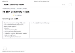 Community health written assignment 5 - Introduction Health information ...