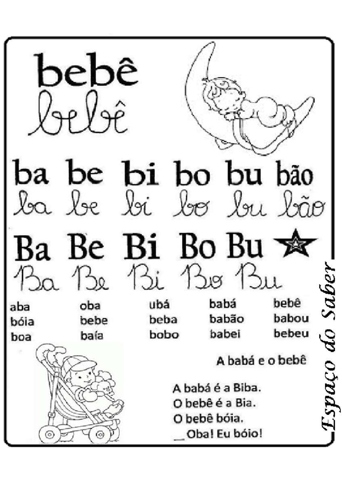 Apostila de Leitura - bebê for bebr ba be bi bo bu bão ba be bi bo bu bão Ba Be Bi Bo Bu Ba Be ...
