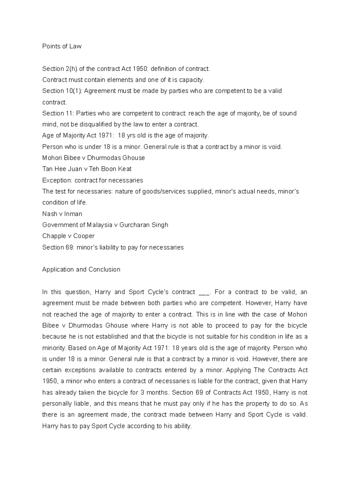 Points of Law in Business - Administration malaysia studies - UiTM ...