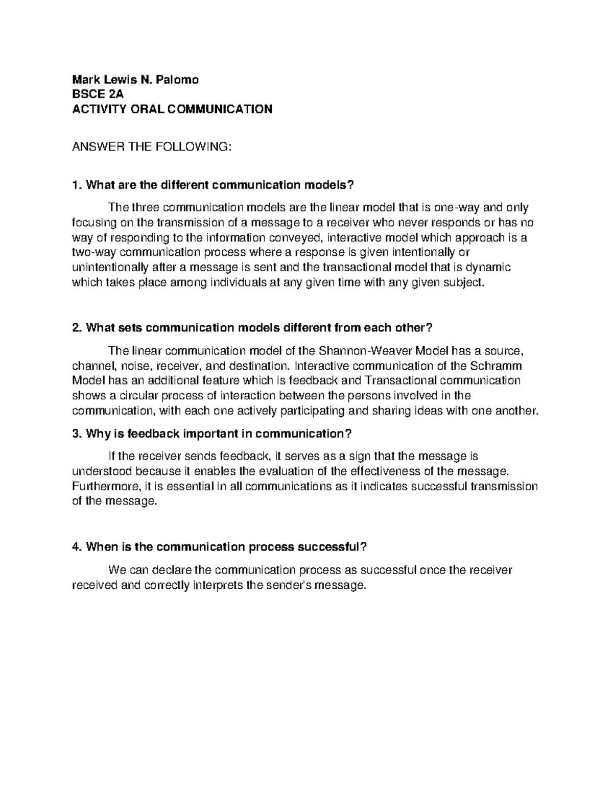 ORAL COM - Activity 11- Mark Lewis N - Mark Lewis N. Palomo BSCE 2A ...