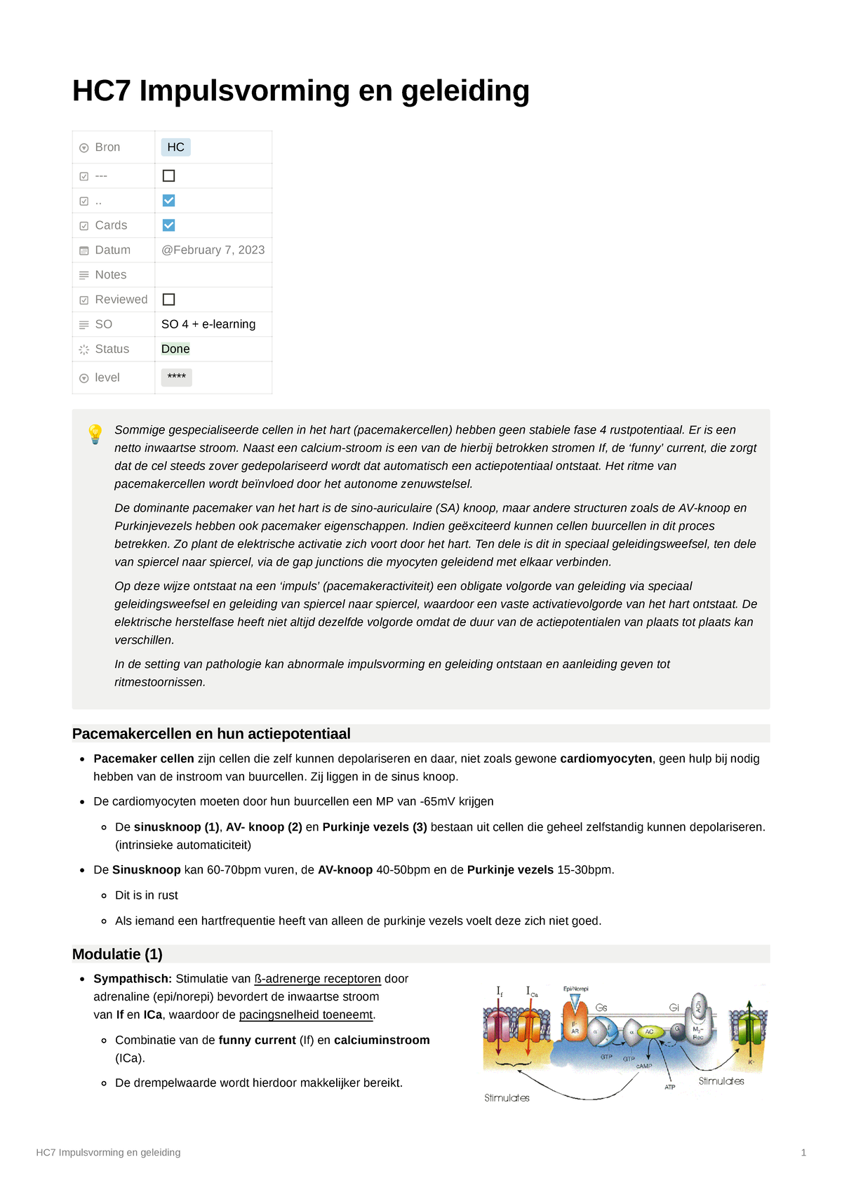 HC7 Impulsvorming en geleiding - . Cards Datum Notes Reviewed SO SO 4 ...