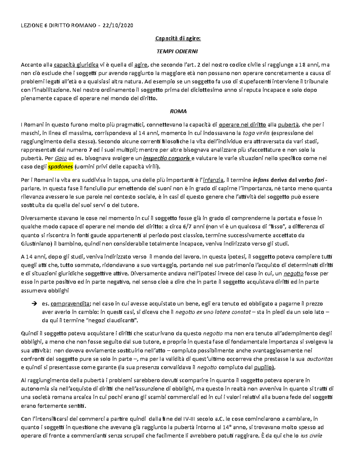 Lezione 6 diritto romano controllata - LEZIONE 6 DIRITTO ROMANO - 22/10 ...
