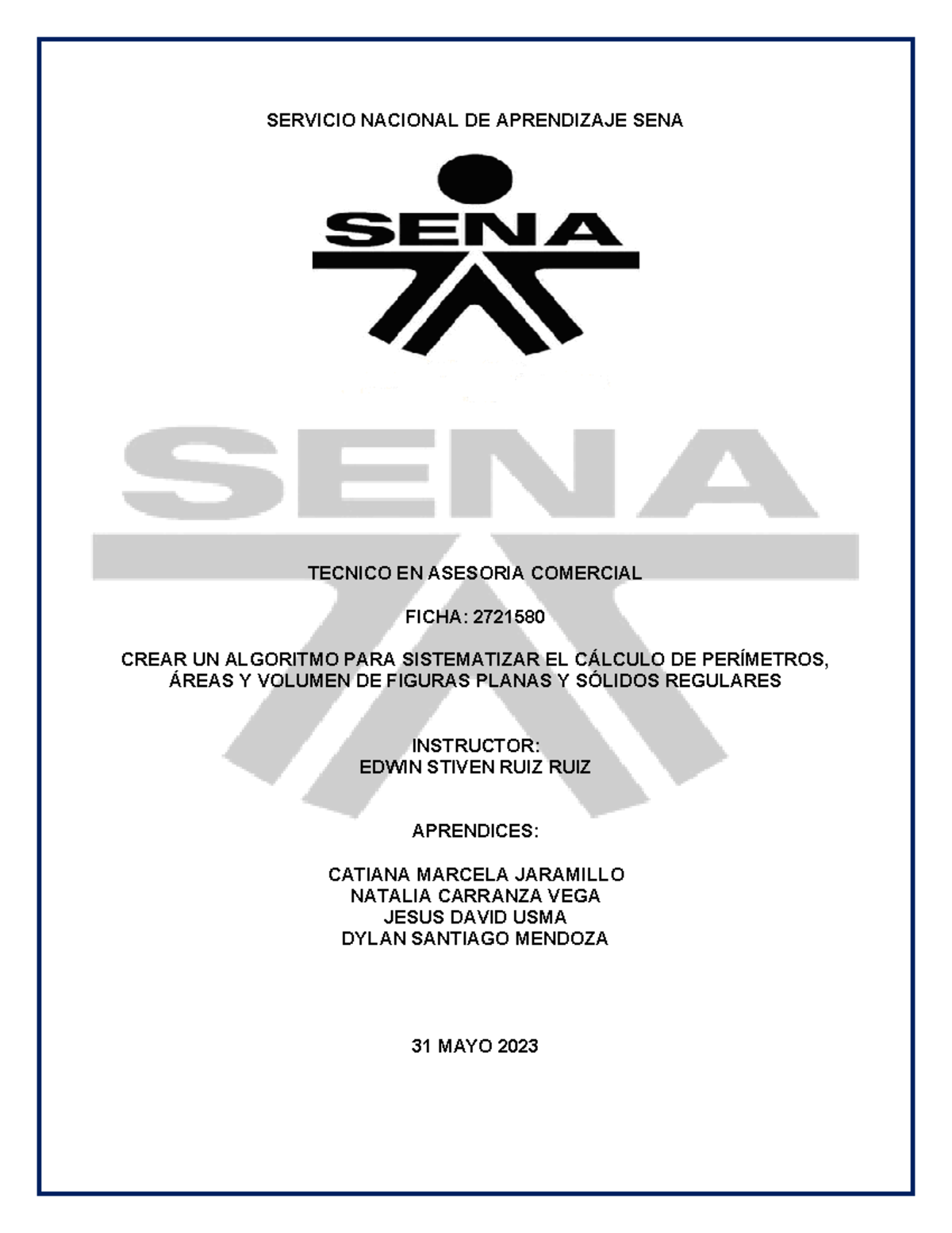 Algortimo para el cálculo de áreas y volúmenes Transversal ...